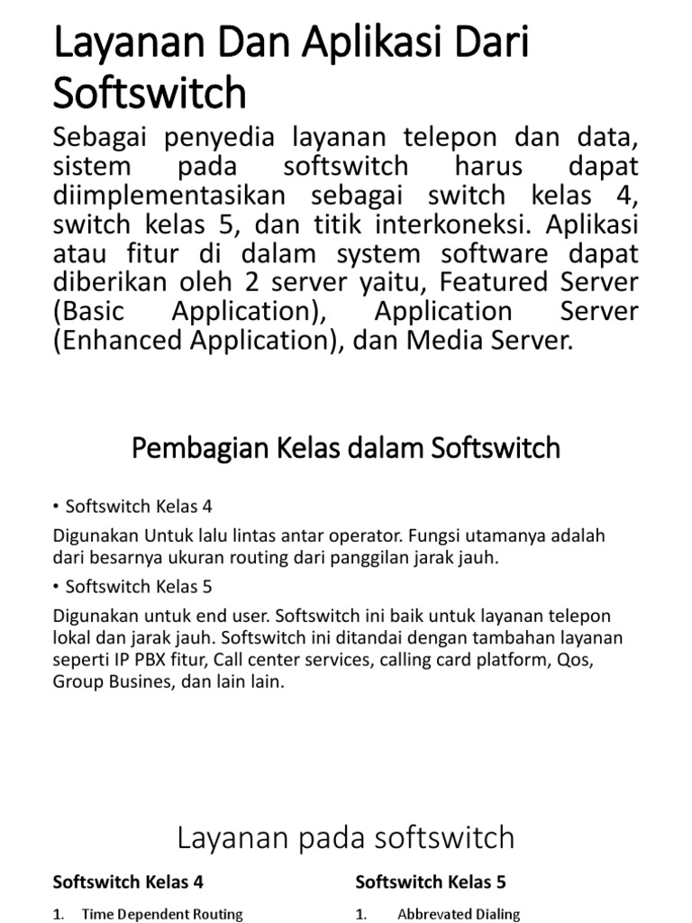 Layanan Dan Aplikasi Dari Softswitch | PDF