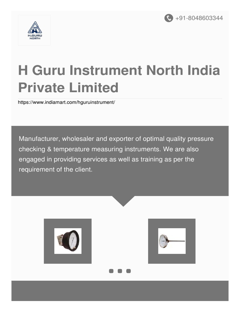 H Guru Instrument North India Private Limited | PDF | Measuring ...