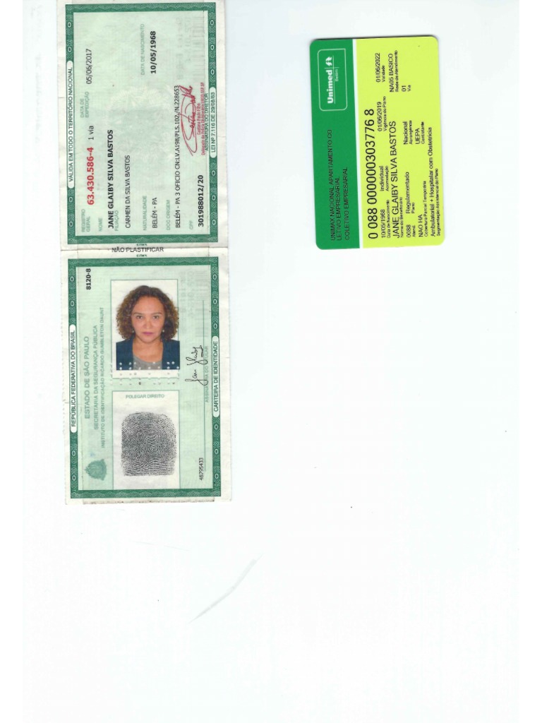 Cartão Unimed e Identidade PDF | PDF