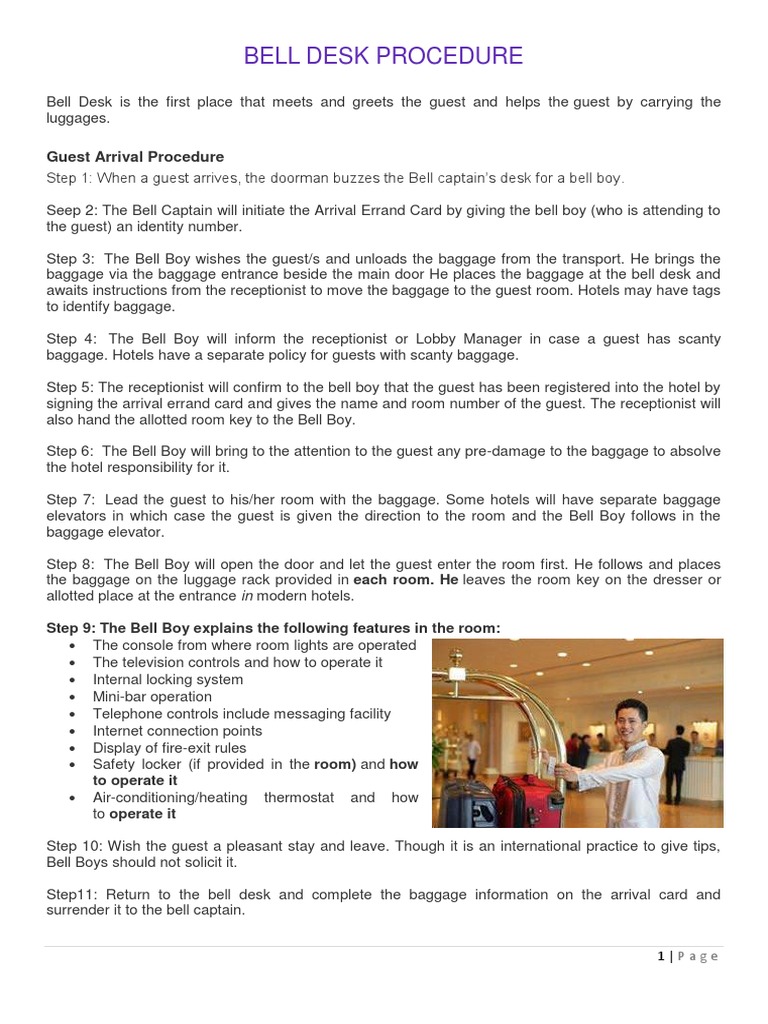 Bell Desk Procedures | PDF | Baggage | Business