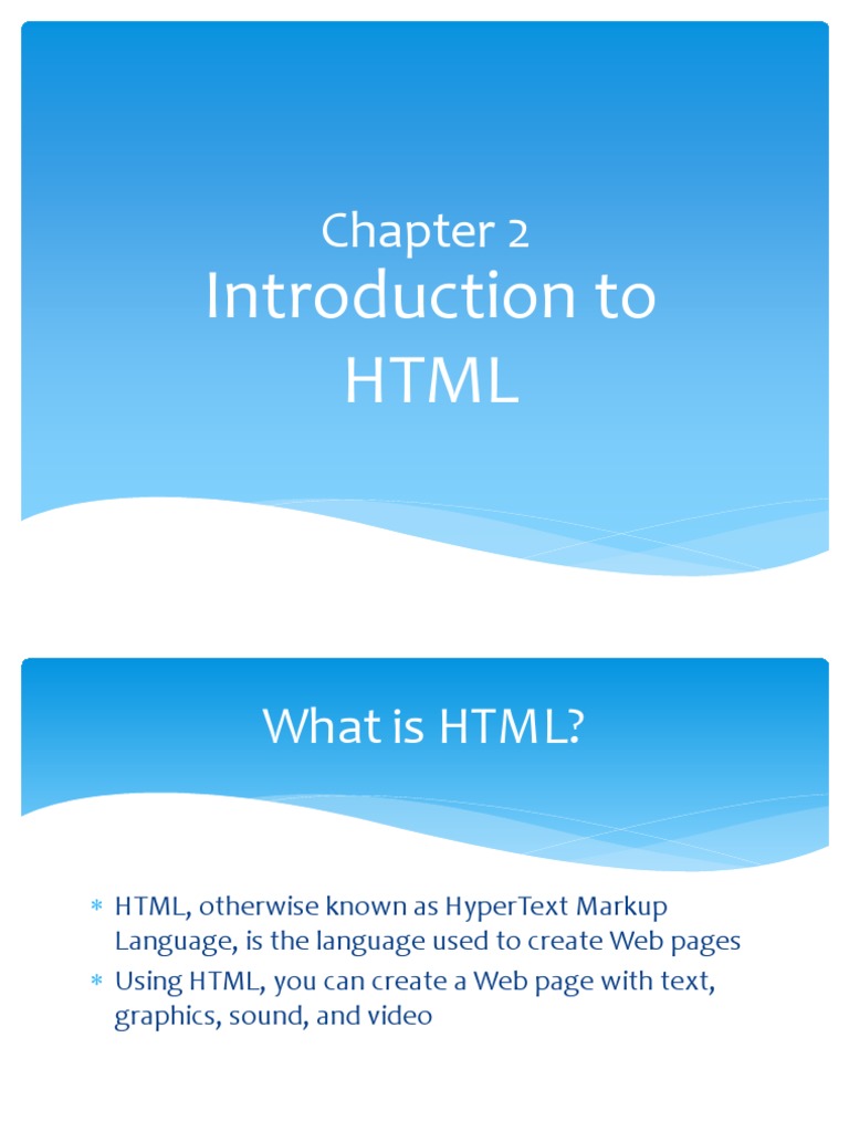 Chapter 2 Introduction To HTML | PDF | Html | Html Element