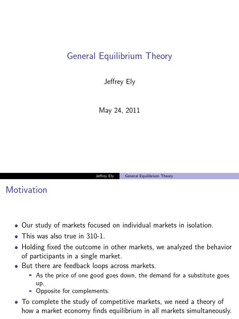 General-Equilibrium Theory Lecture Notes | PDF | Welfare Economics ...