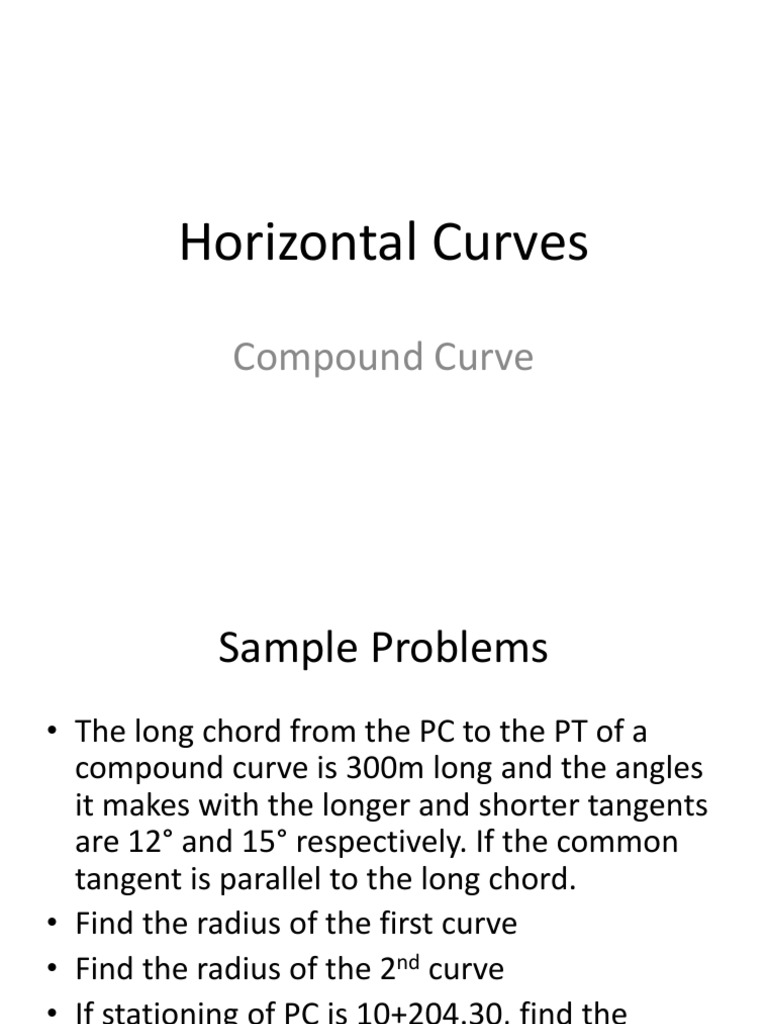 Compound Curve Problems and Solutions | PDF | Tangent | Angle