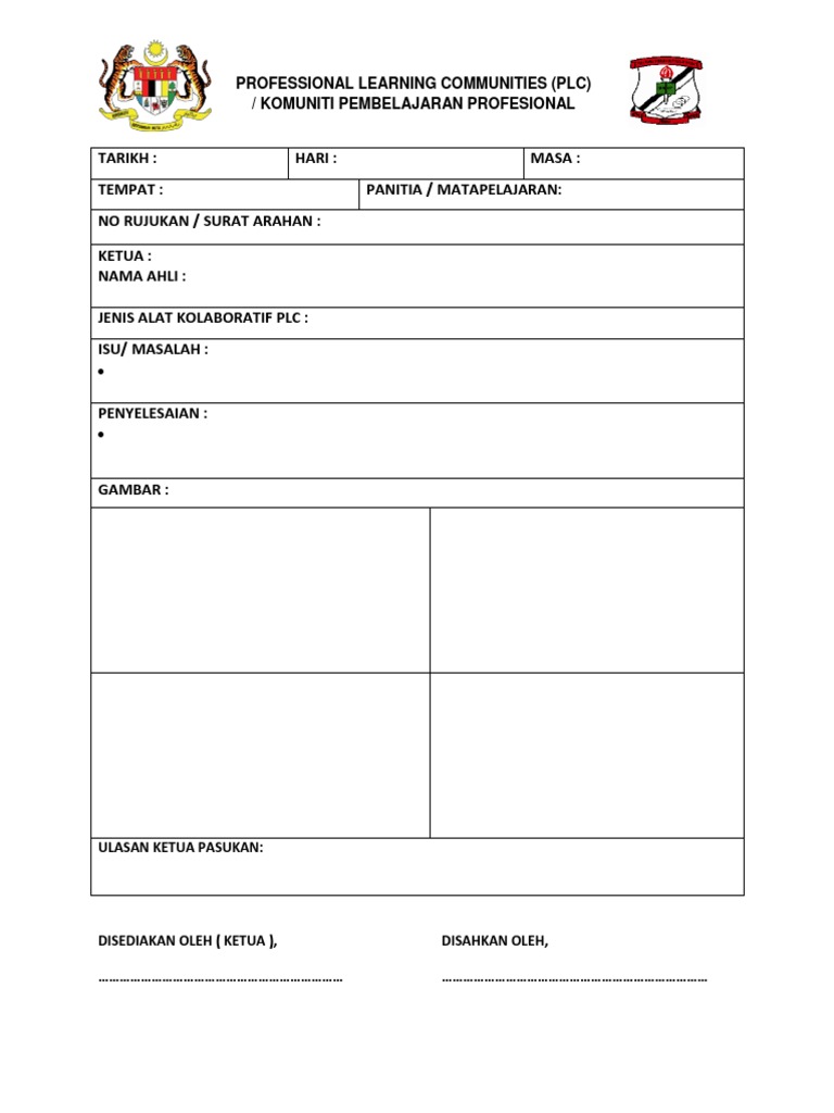 Template Laporan PLC SJKTLM | PDF