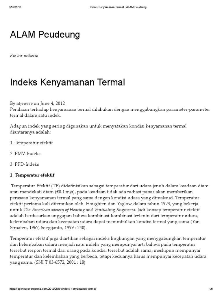 Indeks Kenyamanan Termal | PDF | Sains & Matematika | Komputer