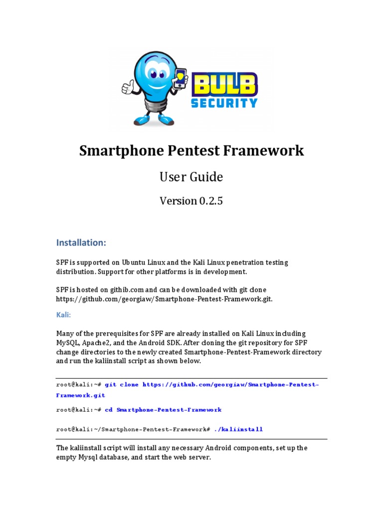 Smartphone Pentest Framework Manual | PDF