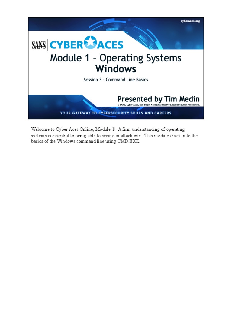 Introduction To The Windows Command Line Using Cmd Exe Pdf Command Line Interface