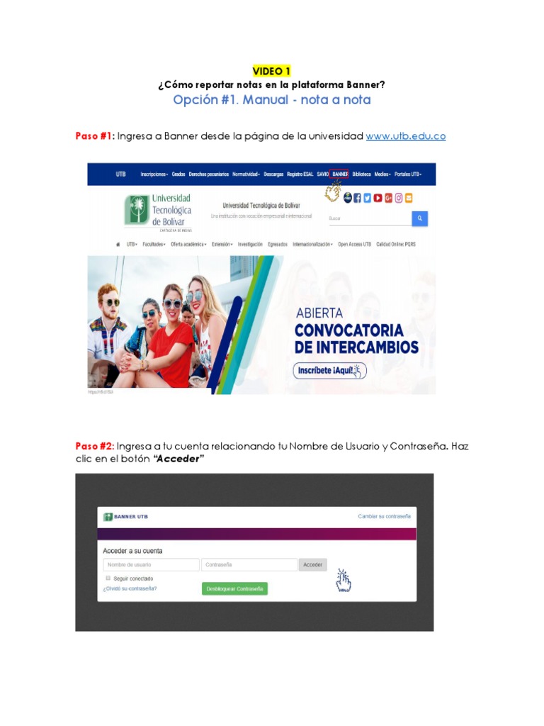 Cómo Reportar Notas en La Plataforma Banner | PDF | Microsoft Excel ...