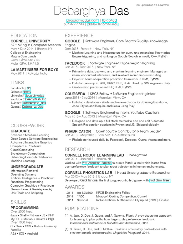 Debarghya Das Resume PDF | PDF | Computer Programming | Computing