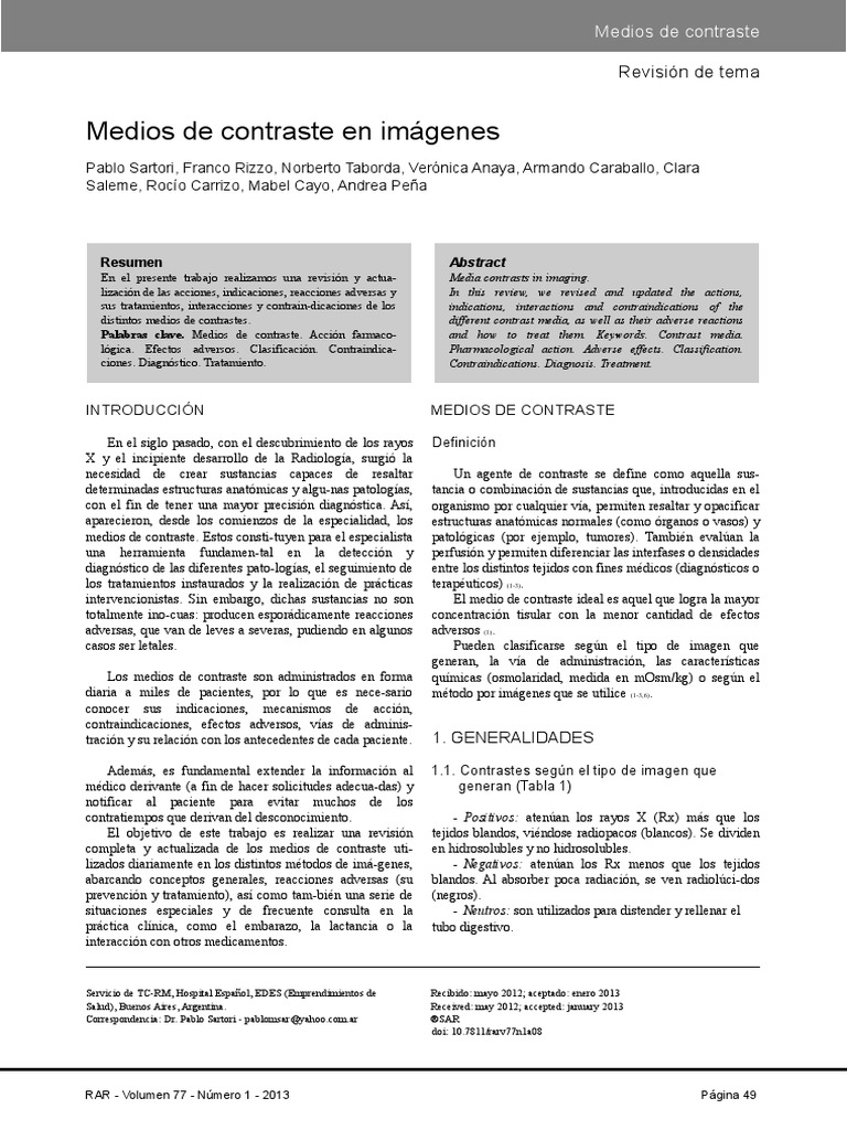 Medios de Contraste | PDF | Alergia | Asma