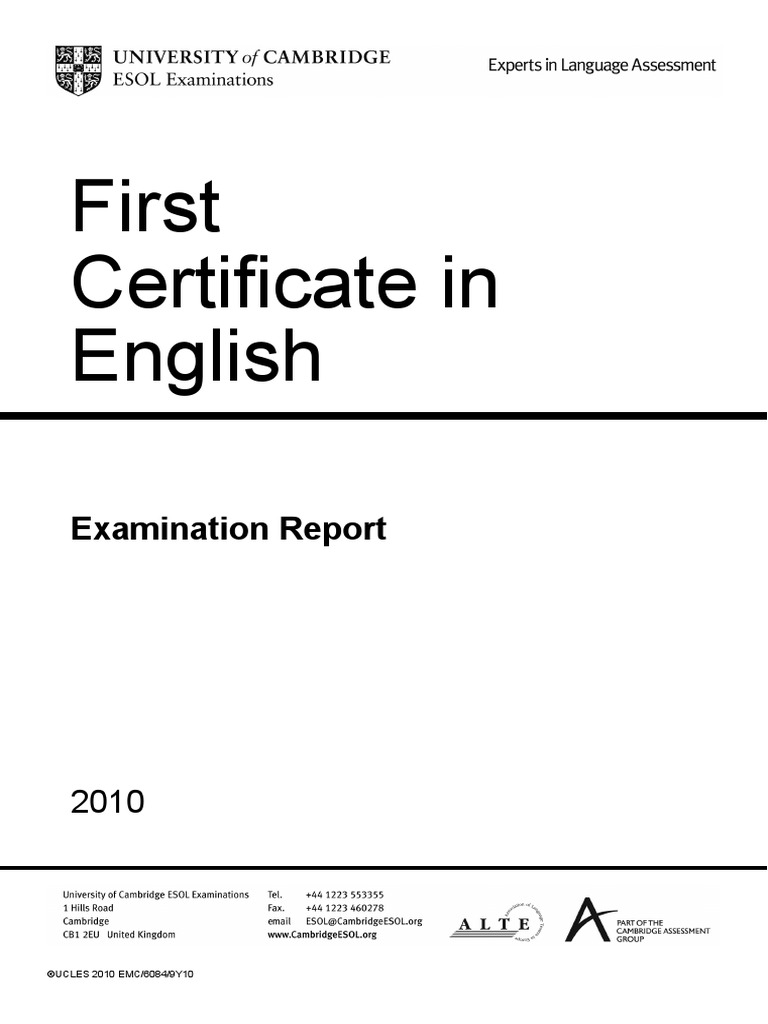 FCE Exam Report-May 2010 | PDF | Question | Multiple Choice