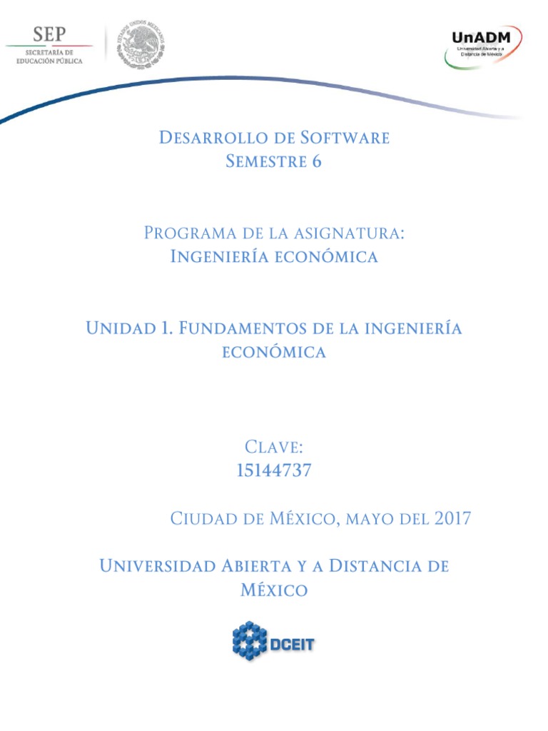 Unidad 1 Fundamentos de Ingenieria Economica | Descargar gratis PDF | Ingeniería | Economias