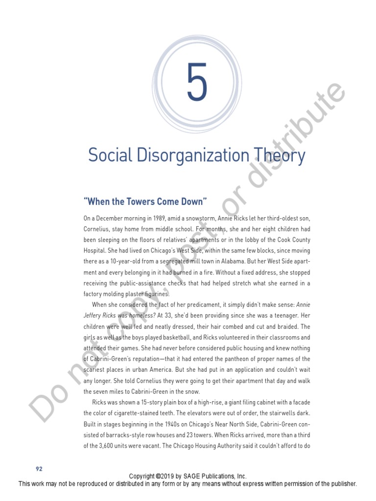 Chapter 5 Social Disorganization Theory PDF | PDF | Deviance (Sociology ...