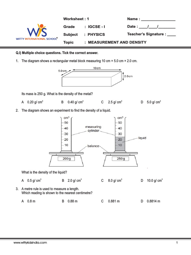 Measurement and Density | PDF | Density | Measurement