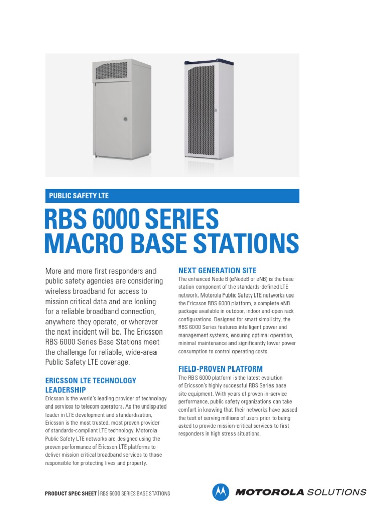 Rbs 6000 Series Product Spec Sheet 1104-1 | PDF | Radio | Lte ...