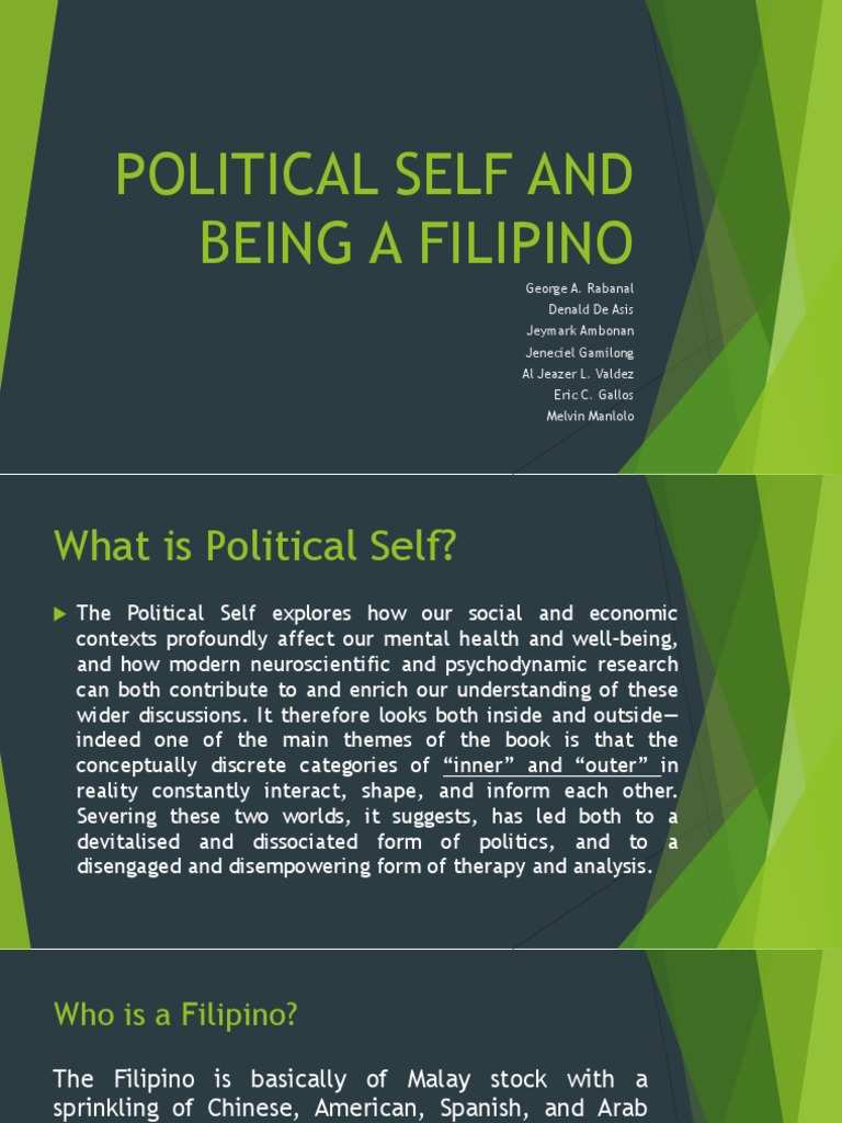 Political Self and Being A Filipino | PDF | Philippines | Self
