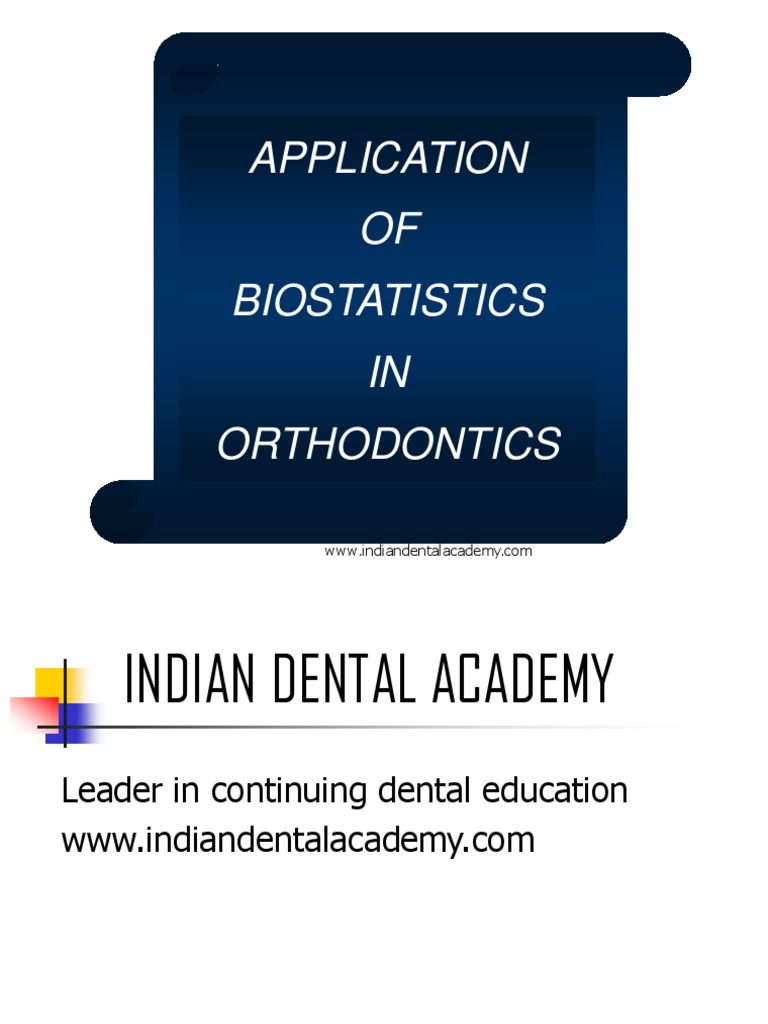Biostatistics In Orthodontics Pdf Sensitivity And Specificity Standard Deviation