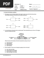Grade 8 Physics Worksheet | PDF | Velocity | Speed