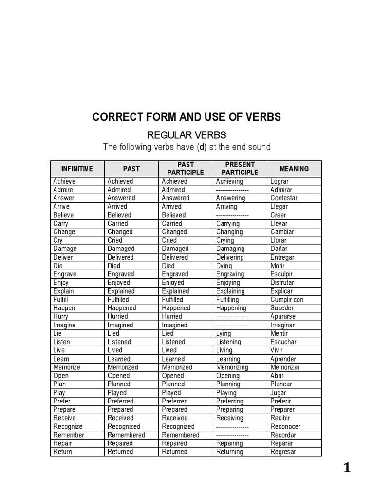 VERBOS REGULARES e IRREGULARES | PDF | Grammatical Conjugation | Morphology