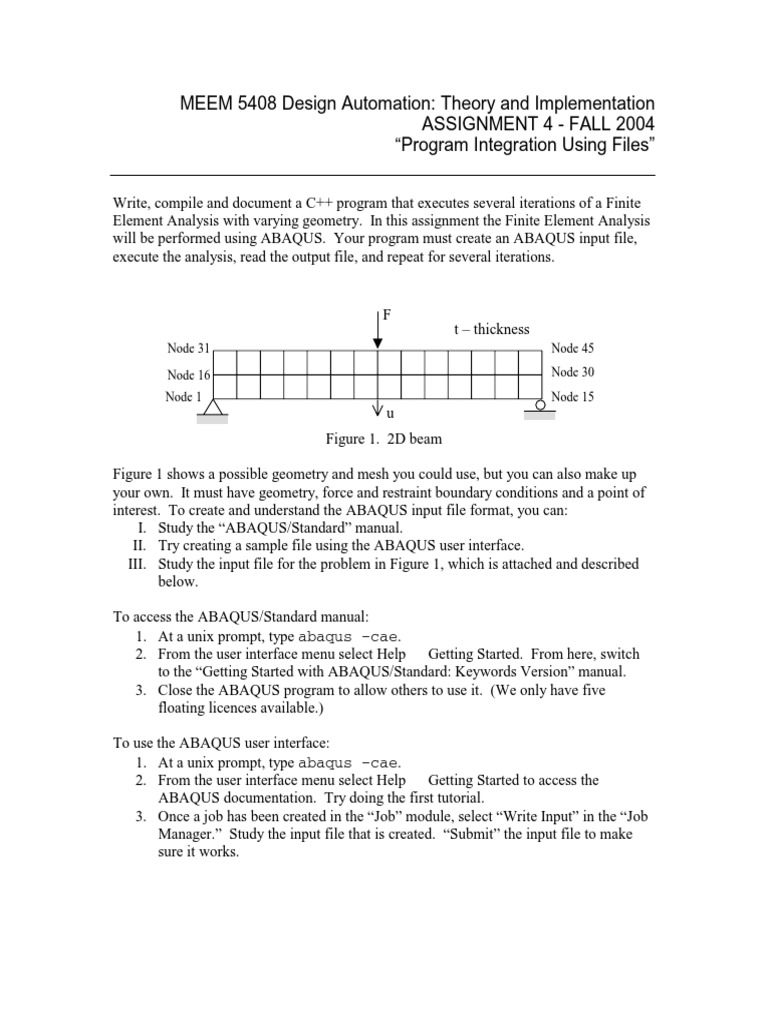 Abaqus Example Inp | PDF | Computer Program | Programming