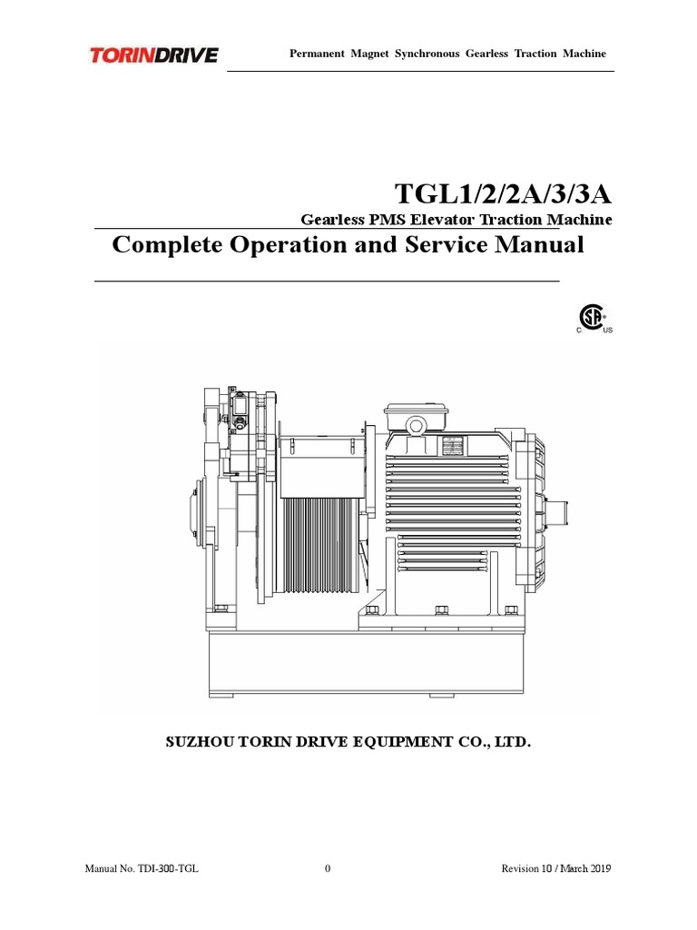 TDI 300 TGL Manual Rev 10 March 2019 PDF | PDF | Electric Motor | Elevator