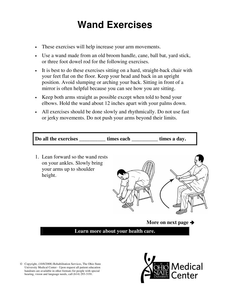 Wand Exercises: Do All The Exercises - Times Each - Times A Day | PDF ...