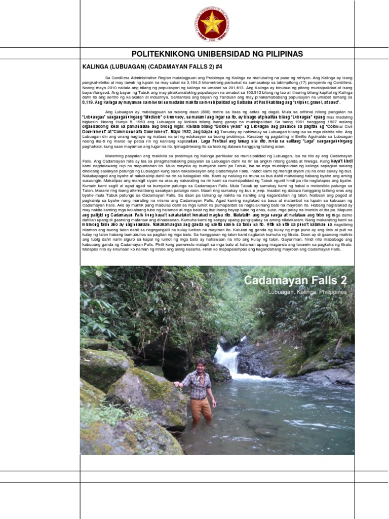 Kalinga Lubuagan Cadamayan Falls 2 4 | PDF