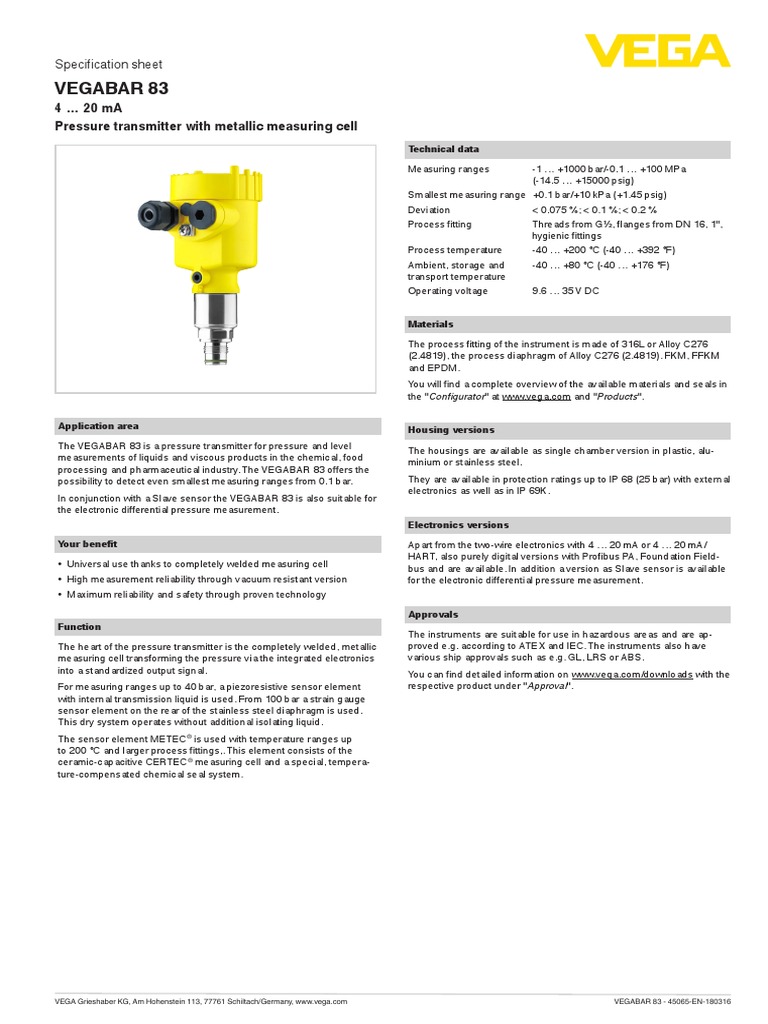 EN VEGABAR 83 4 20 Ma | PDF | Mobile App | Bluetooth