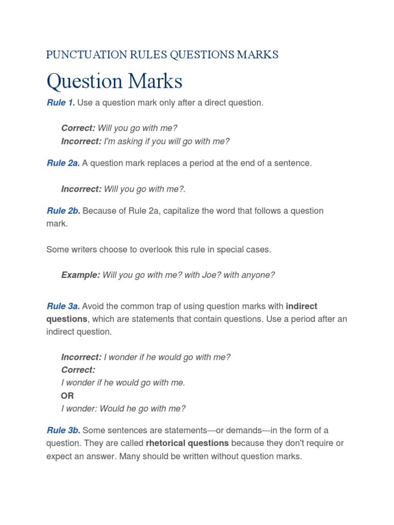 Punctuation Rules Clarified: A Comprehensive Guide to Using Question ...