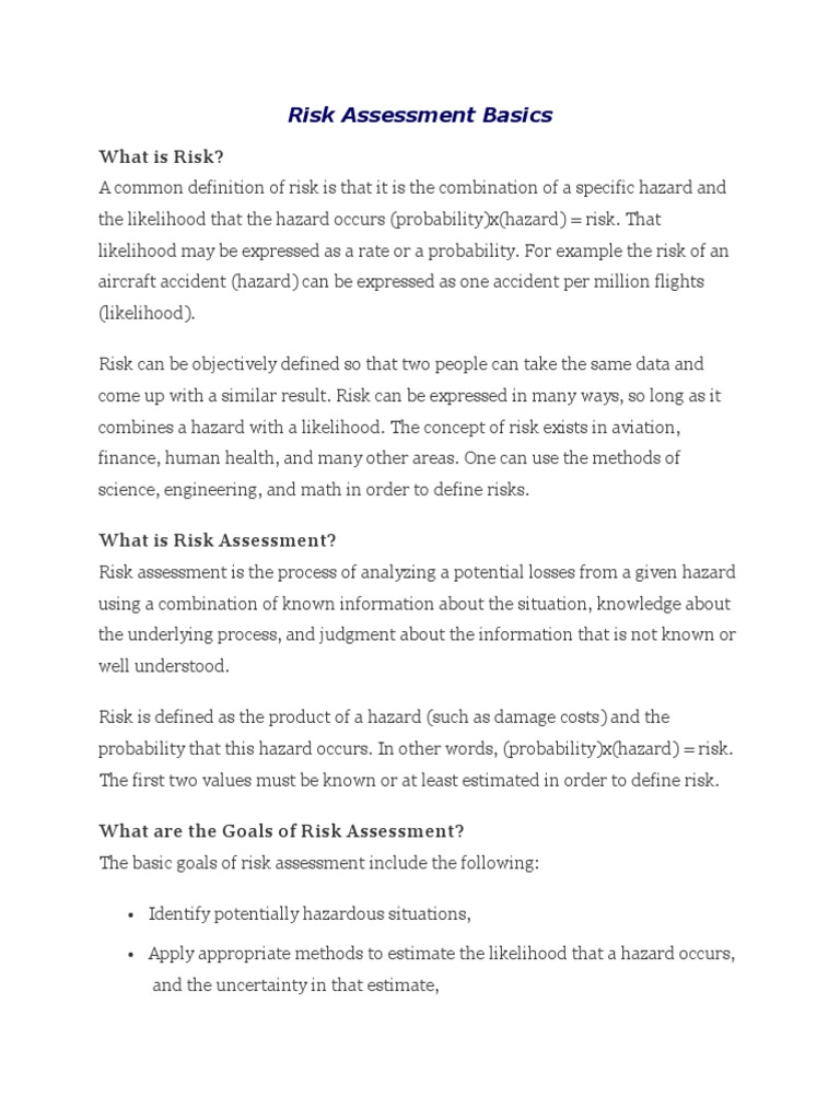 Risk Factors | PDF | Risk Assessment | Risk