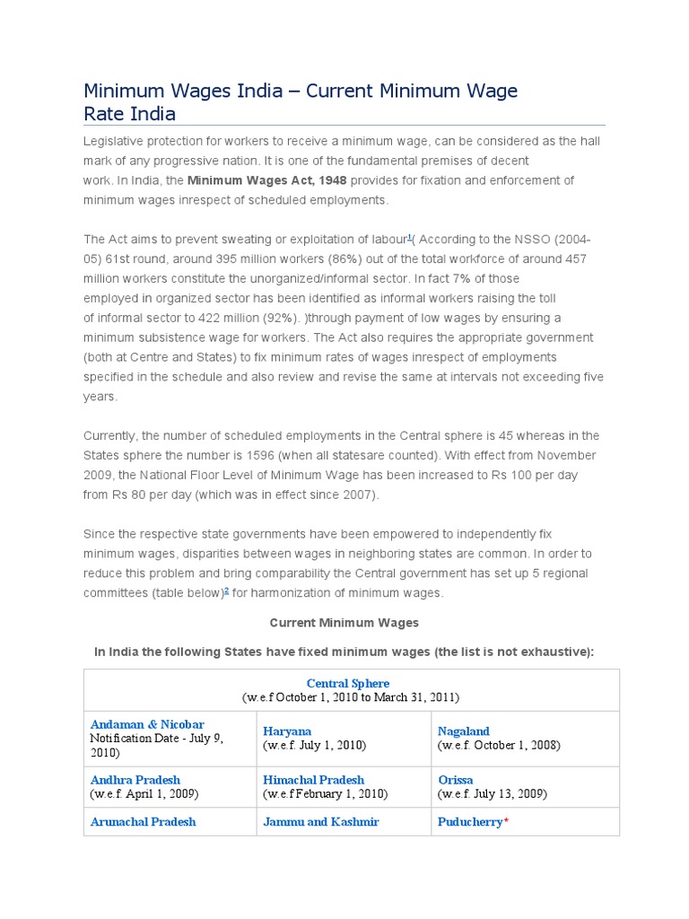Minimum Wages 1 | PDF | Economies | Labor