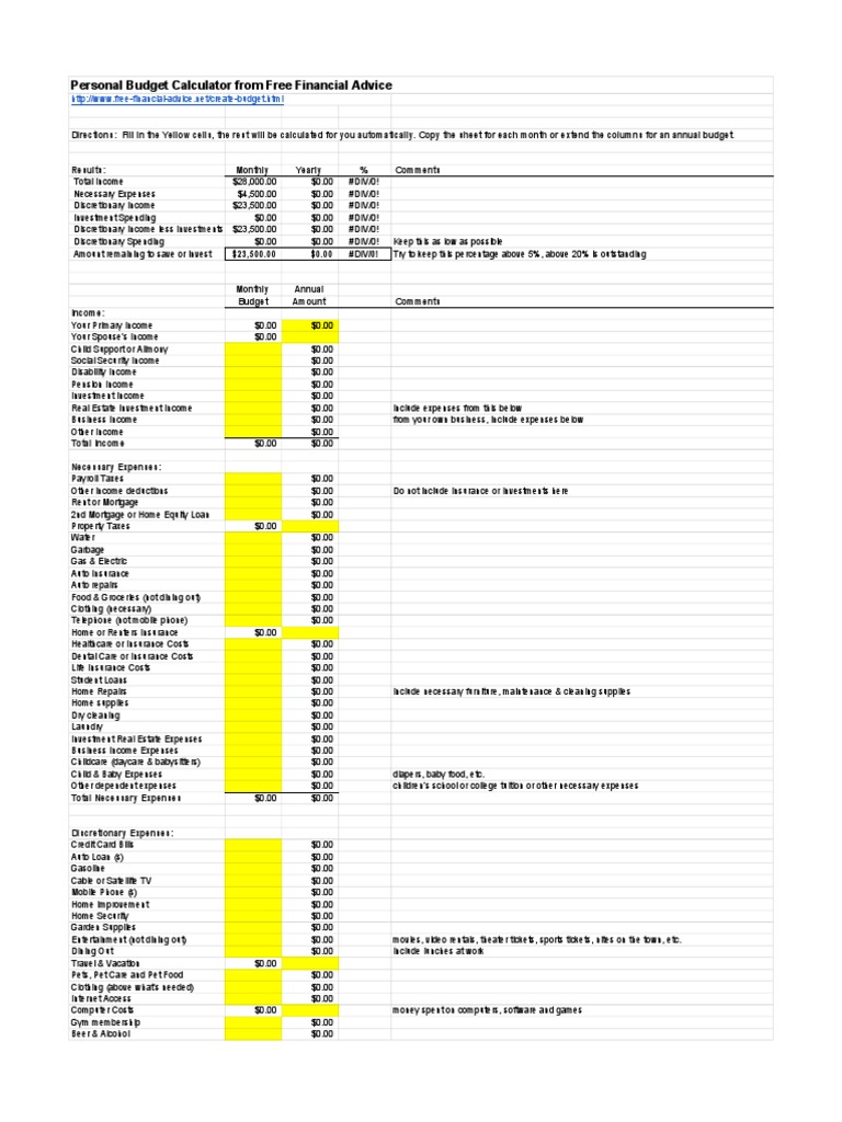 Household Budget Worksheet | PDF | Income | Expense