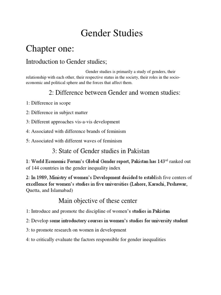 Gender Studies PDF | PDF | Women's Studies | Feminism