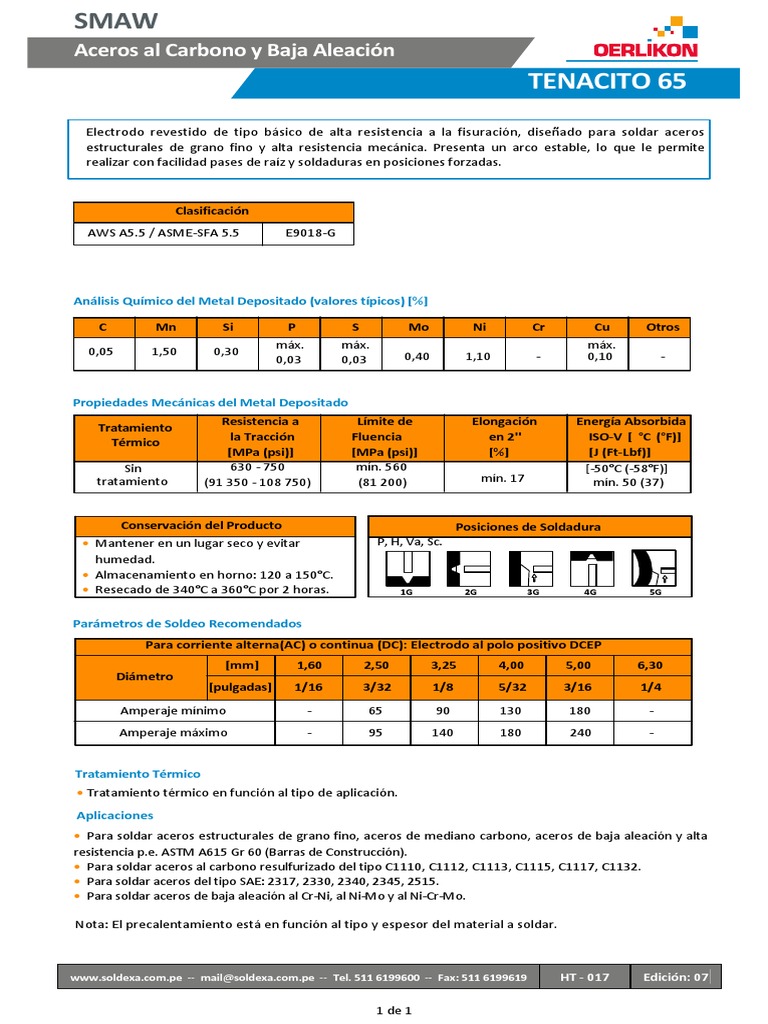 Tenacito 65 PDF | PDF | Soldadura | Construcción