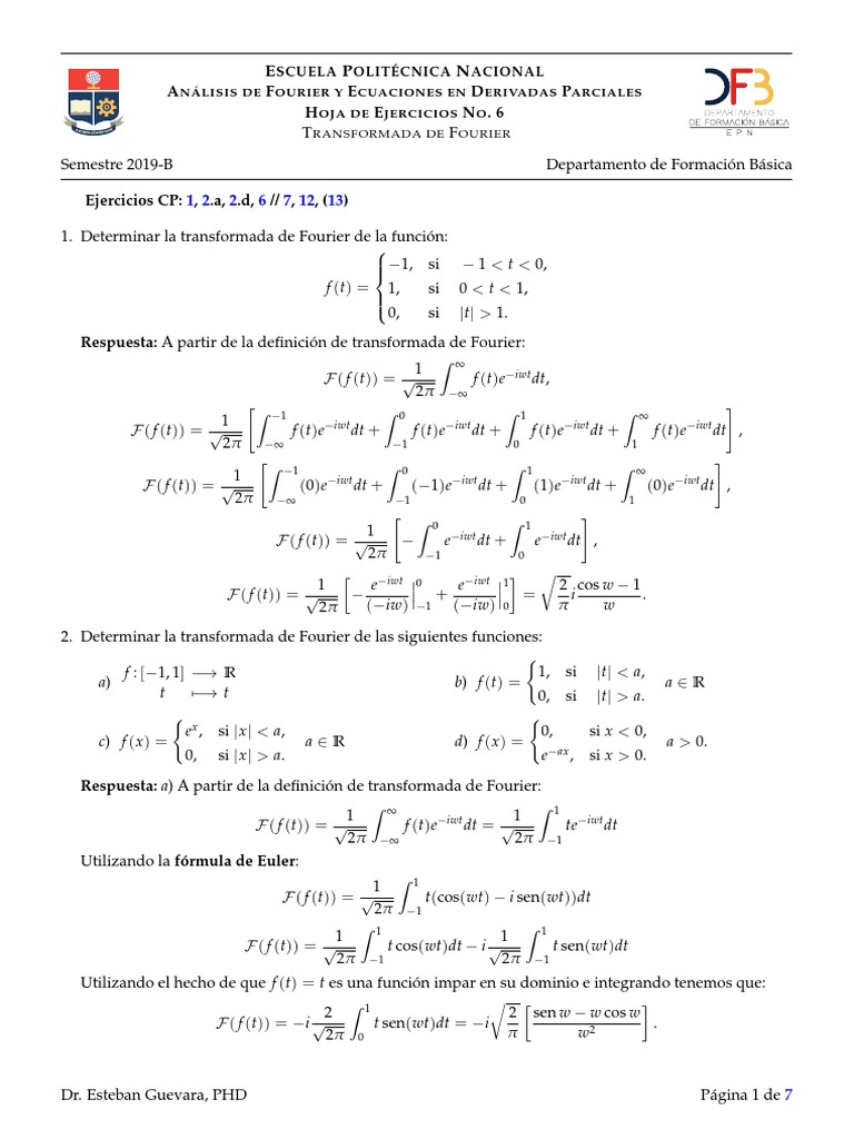 Análisis de Fourier y ecuaciones en derivadas parciales | PDF | Función (Matemáticas) | Función ...