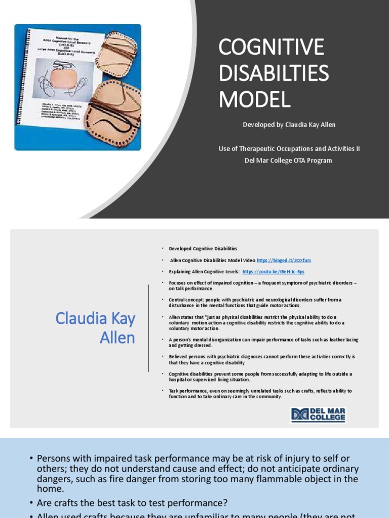 Allen Cogntive Disabilties Model | PDF | Occupational Therapy ...