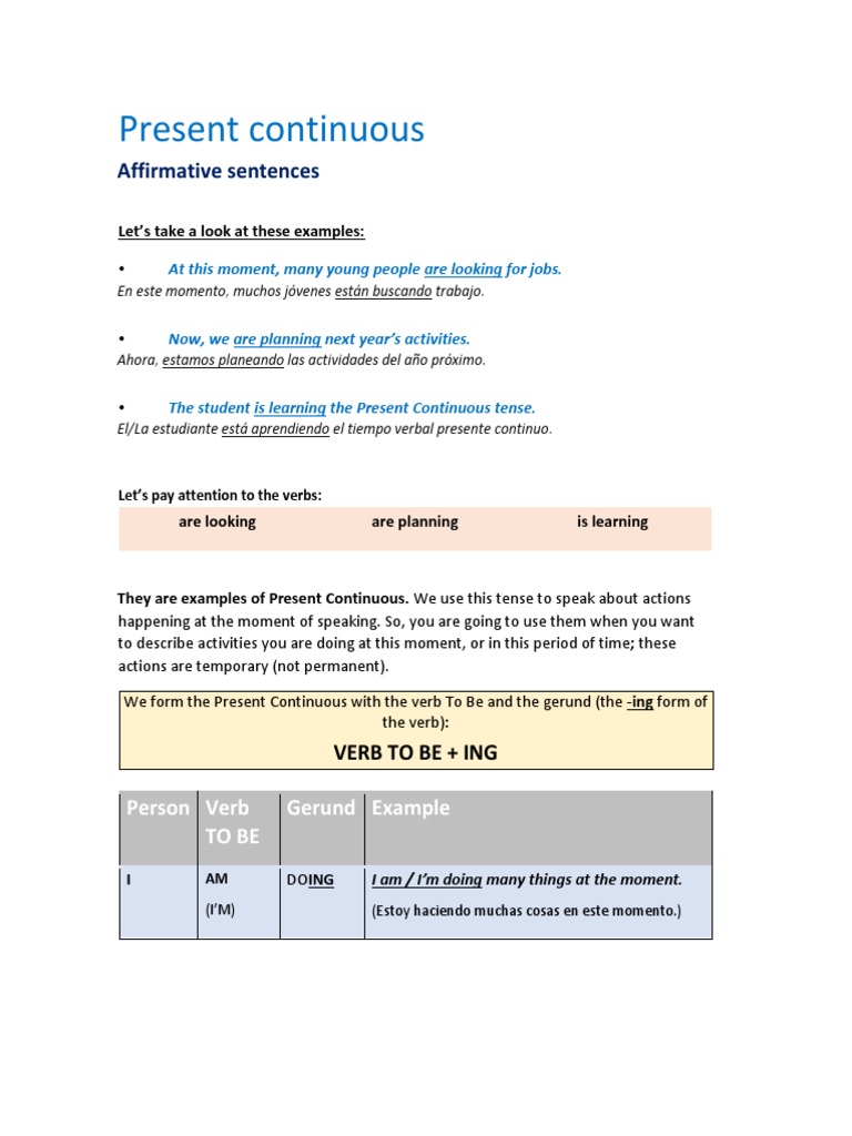 Present Continuous - Quantifiers | PDF | Question | Verb