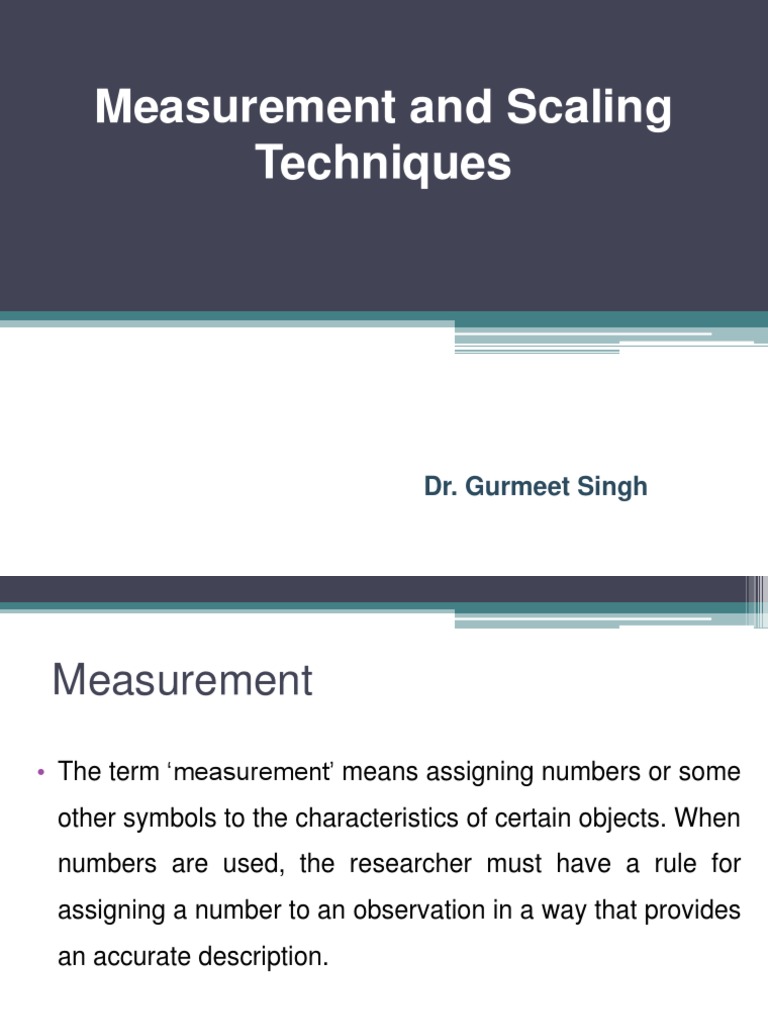 Measurement and Scaling Techniques | PDF | Level Of Measurement ...