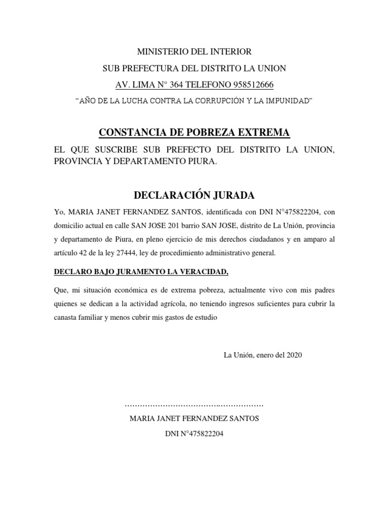 Declaracion Jurada de Filiacion A ONP | PDF