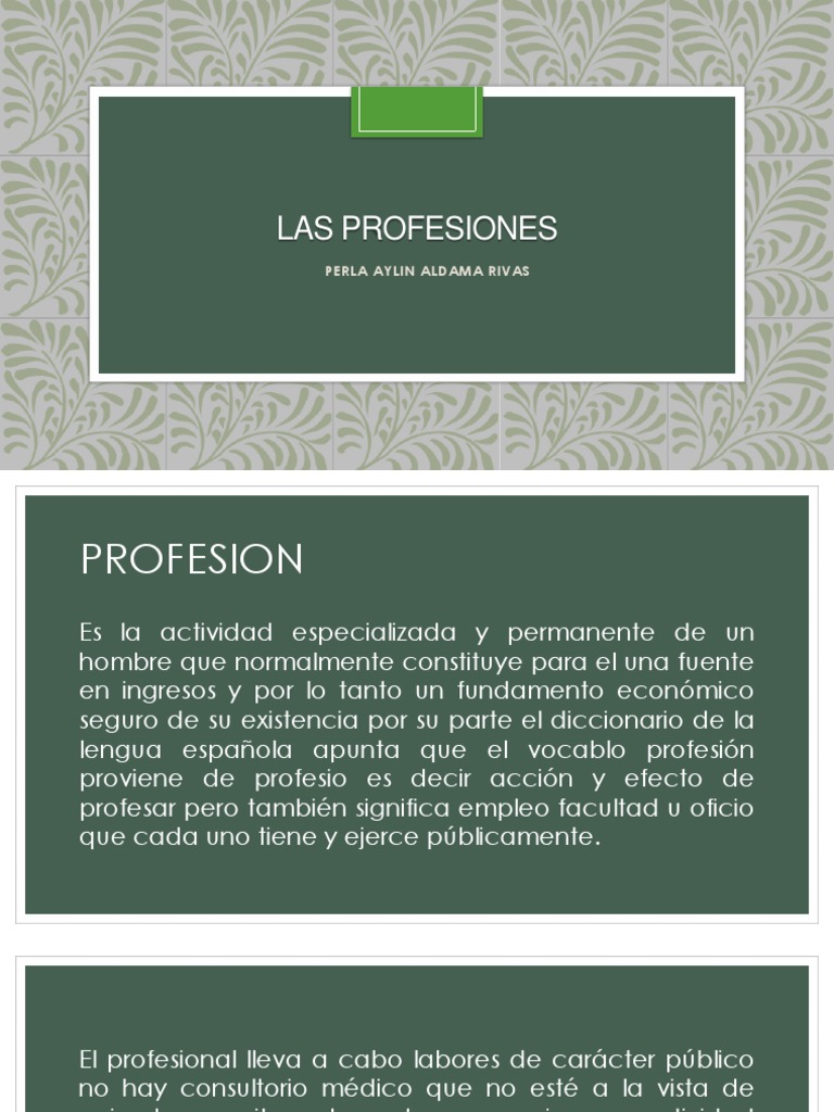 Características y Origen de las Profesiones | PDF | Conocimiento | Science