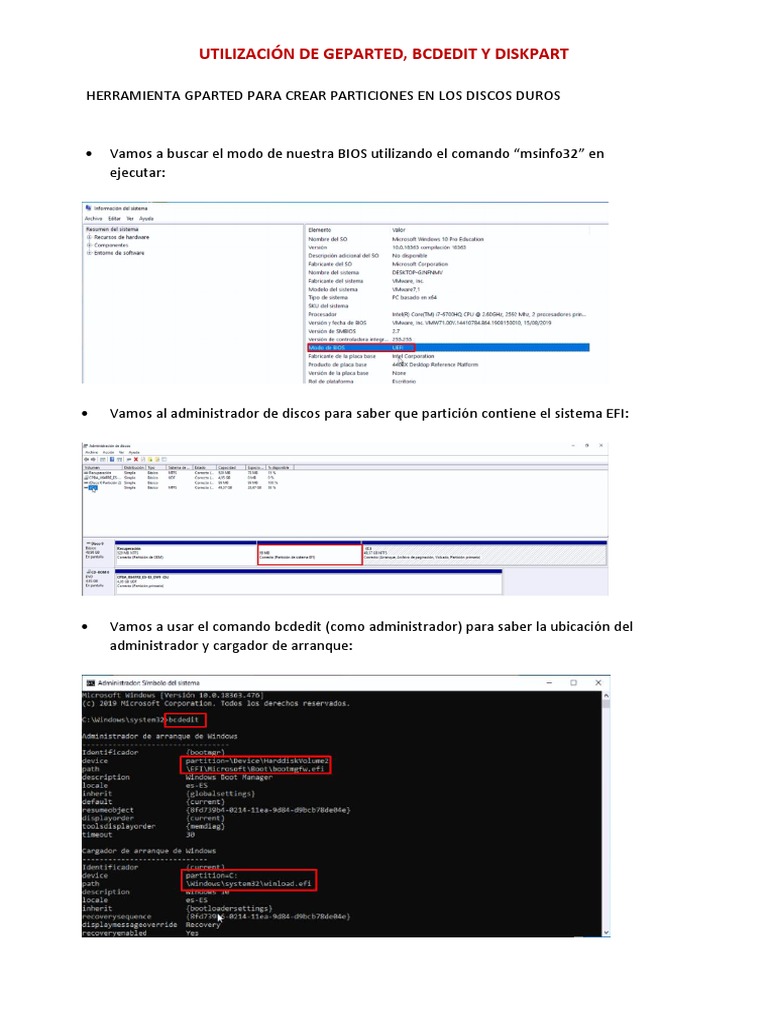 Herramienta Gparted y Diskpart | PDF