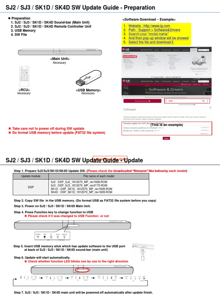 (ENG) SW Update Guide - SJ2+SJ3+SK1D+SK4D | PDF
