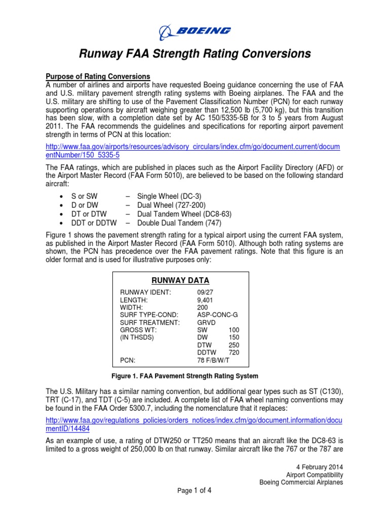 FAA Runway Strength Rating Conversions | PDF | Monoplane | Transport