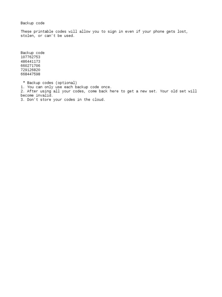 How to Sign In Using Backup Codes if Your Phone is Lost or Stolen | PDF