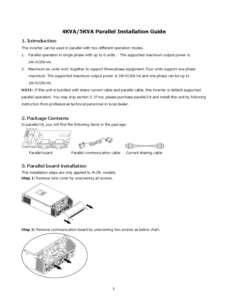 SSP3118C Series Parallel-Installation 4K-5K | PDF | Power Inverter ...