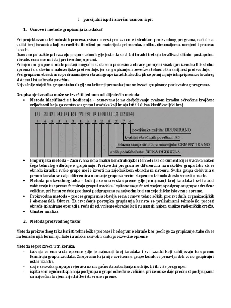 Proizvodni Sistemi II Usmeni Ispit Teorija | PDF