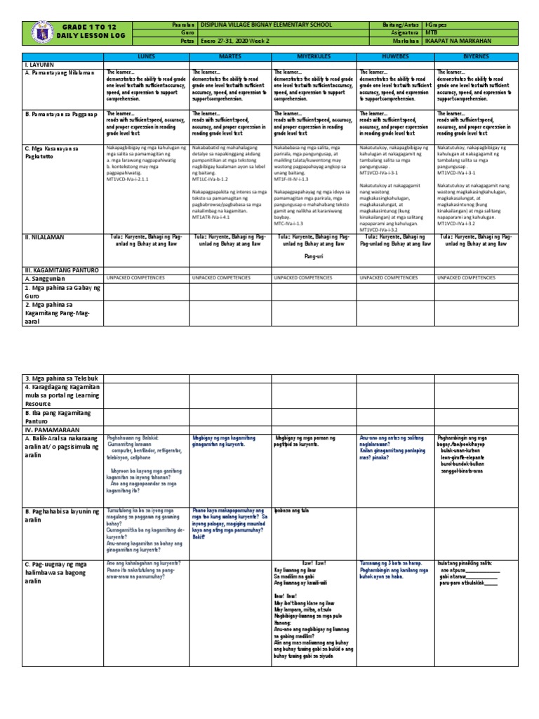 DLL MTB Q4 Week2 | PDF