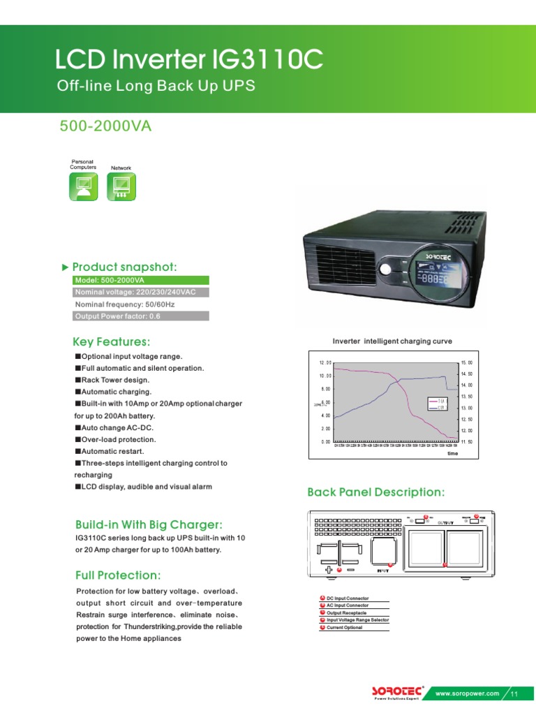 IG3110C | Download Free PDF | Power Inverter | Battery Charger