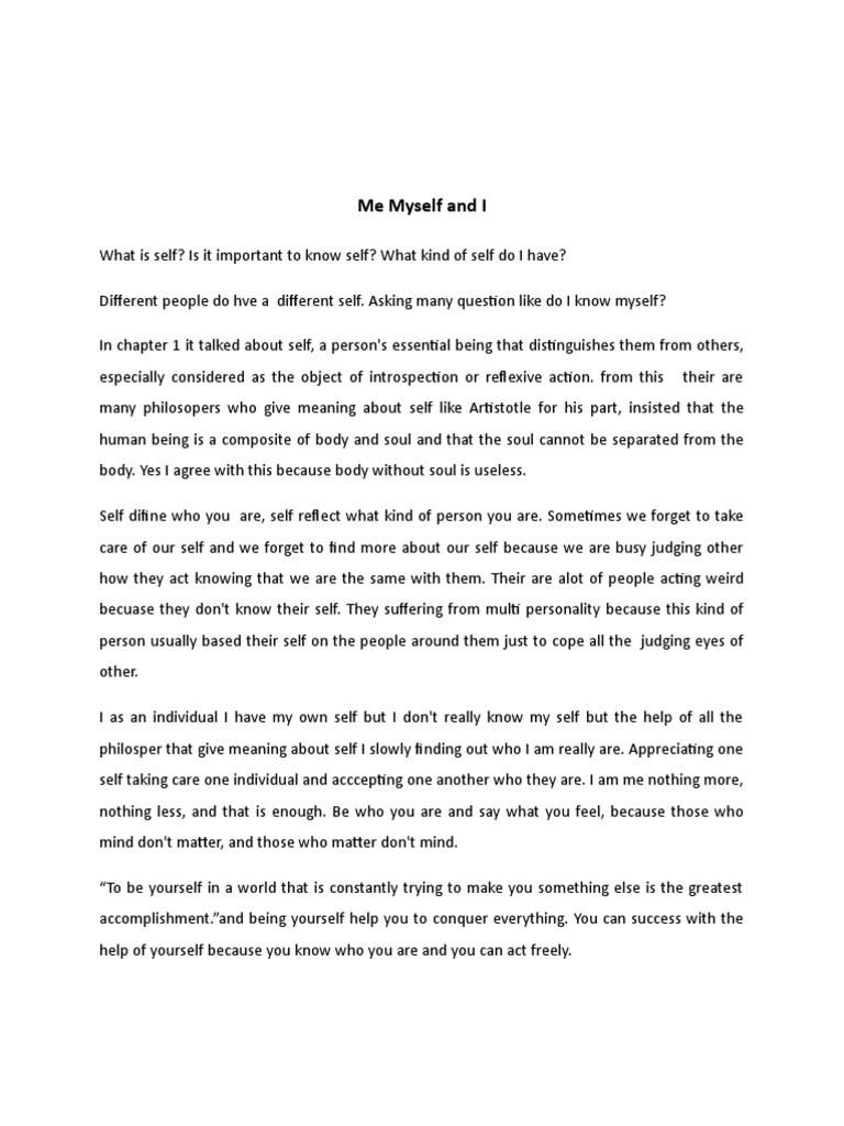 Me Myself and I | PDF | Stress (Biology) | Psychological Concepts