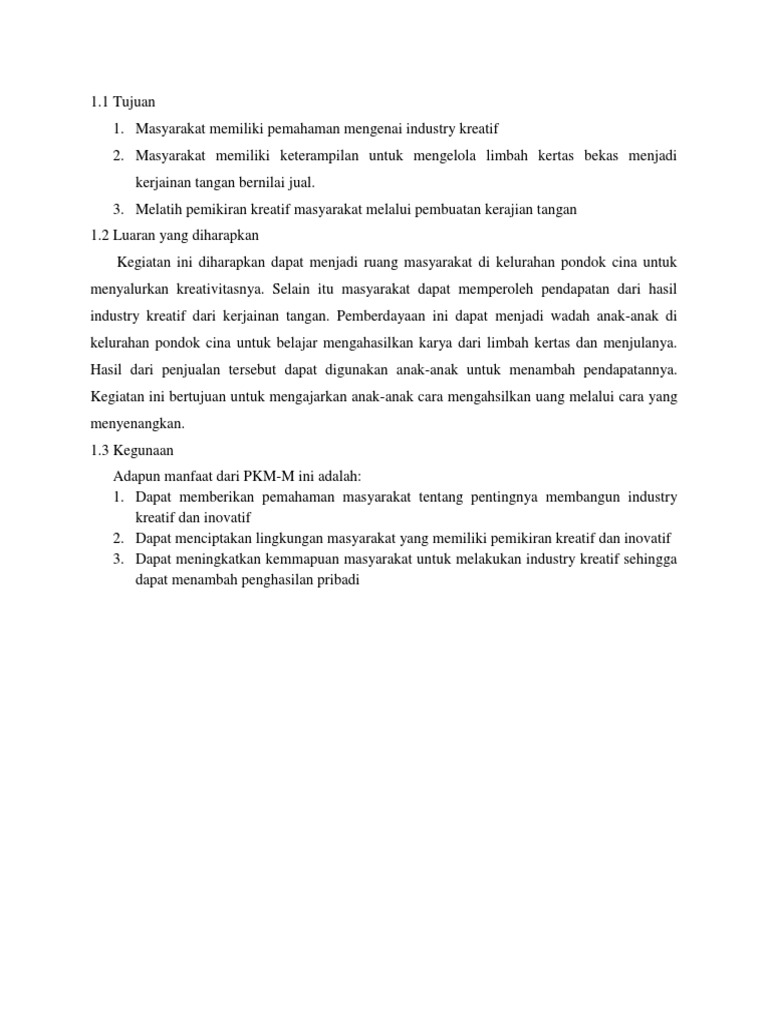 Luaran Kegiatan Pemberdayaan Kreatif | PDF | Bisnis | Seni
